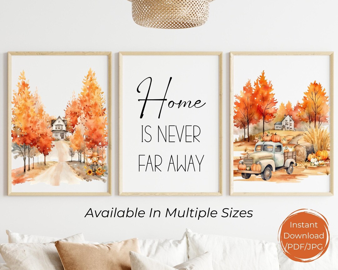 Printable Fall Wall Art Set,digital Autumn Prints,fall Home Decor,fall ...