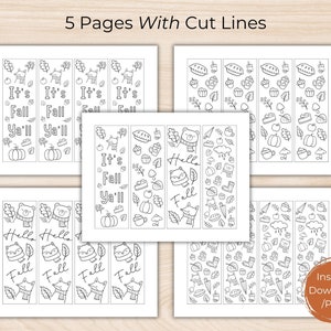 Printable Fall Coloring Bookmarks,coloring Bookmarks for Kids and ...
