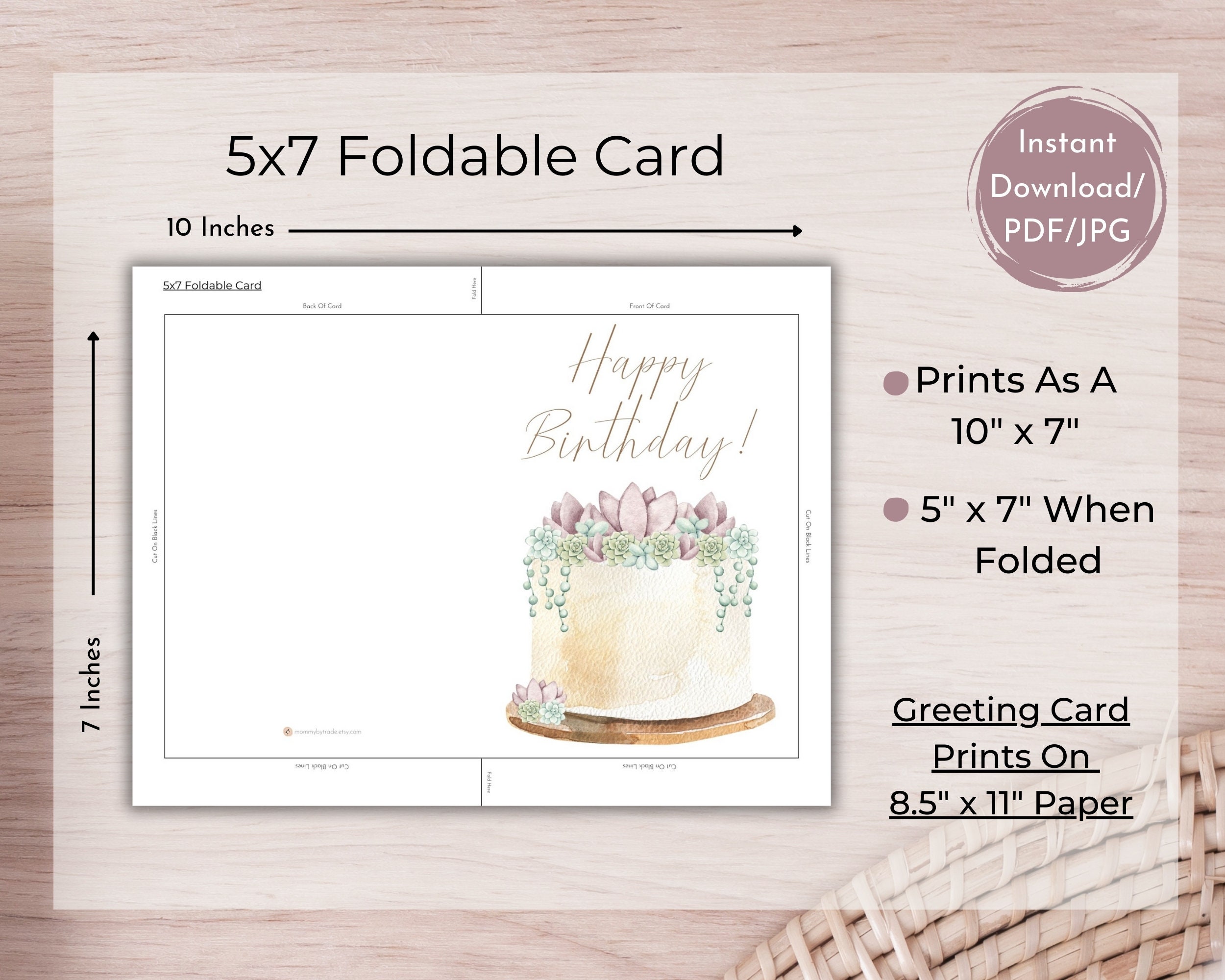 Printable Happy Birthday Card,succulent Birthday Card, Plant Lover ...