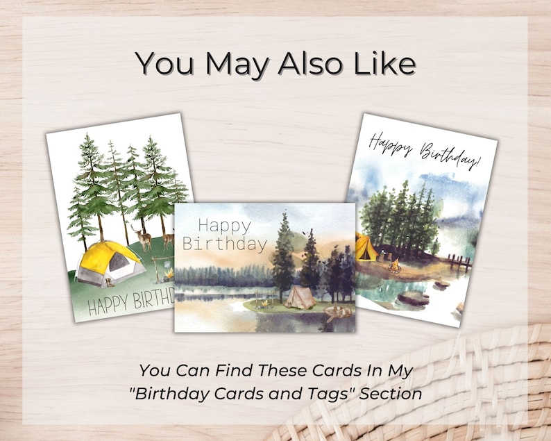 Printable Happy Birthday Card for Him,lake Scene Birthday Card for ...