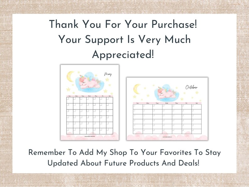 Blank Unicorn Calendar Printable,printable Kids Calendar,unicorn ...