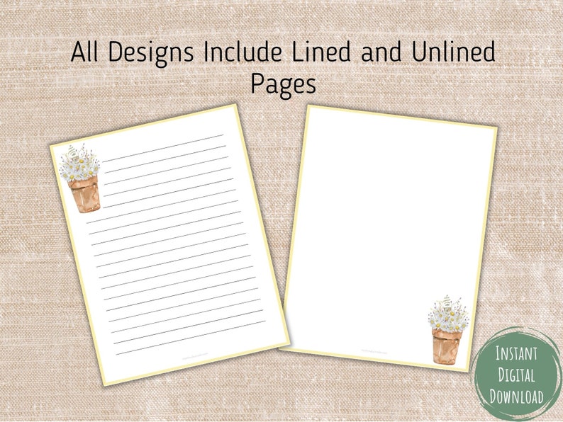 Printable Daisy Stationery,digital Download,printable Writing Paper ...
