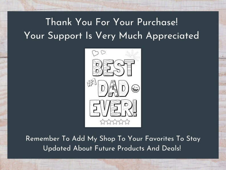 Printable Coloring Card for Dad,printable Fathers Day Card,colorable ...