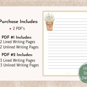 Printable Daisy Stationery,digital Download,printable Writing Paper ...