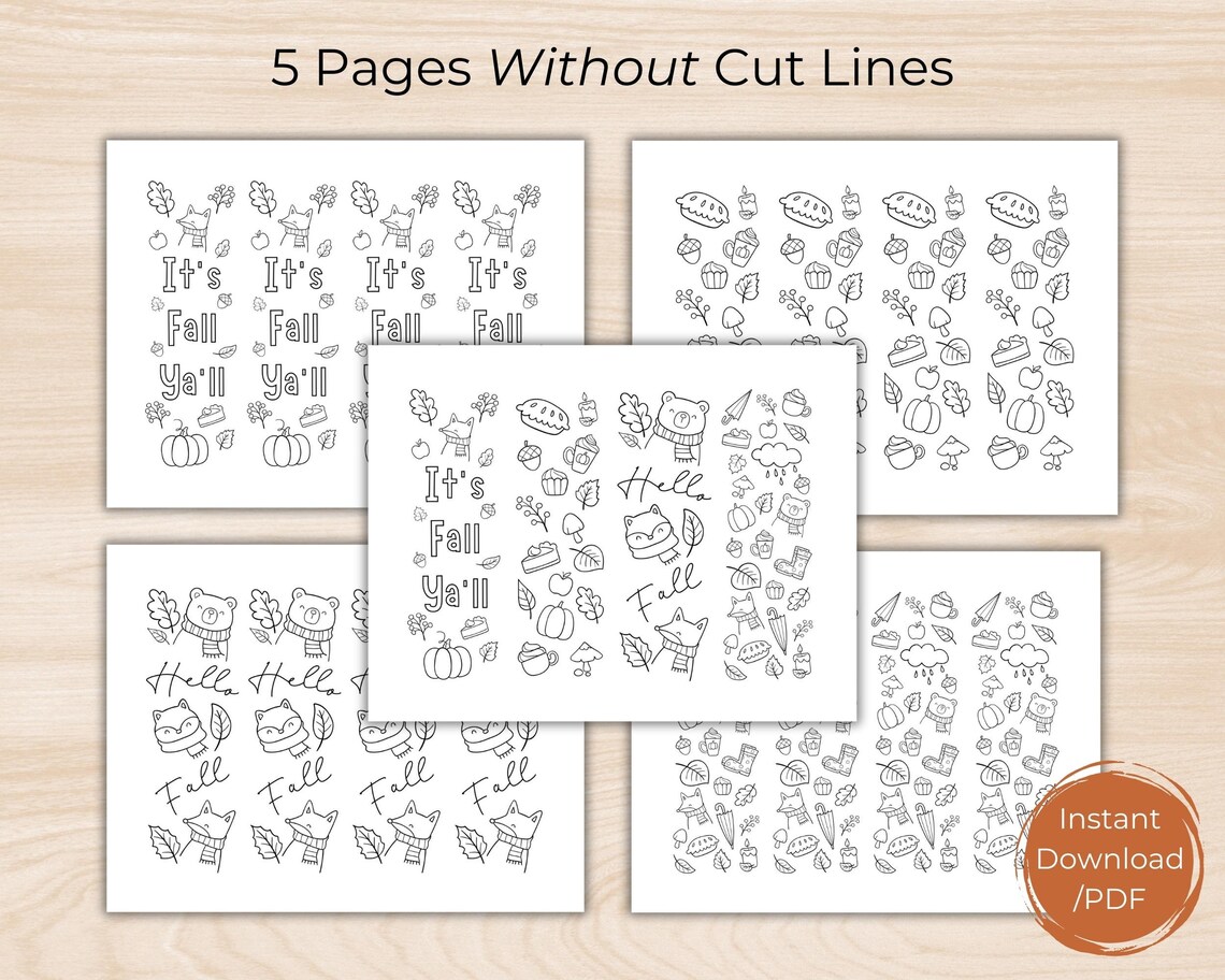 Printable Fall Coloring Bookmarks,coloring Bookmarks for Kids and ...
