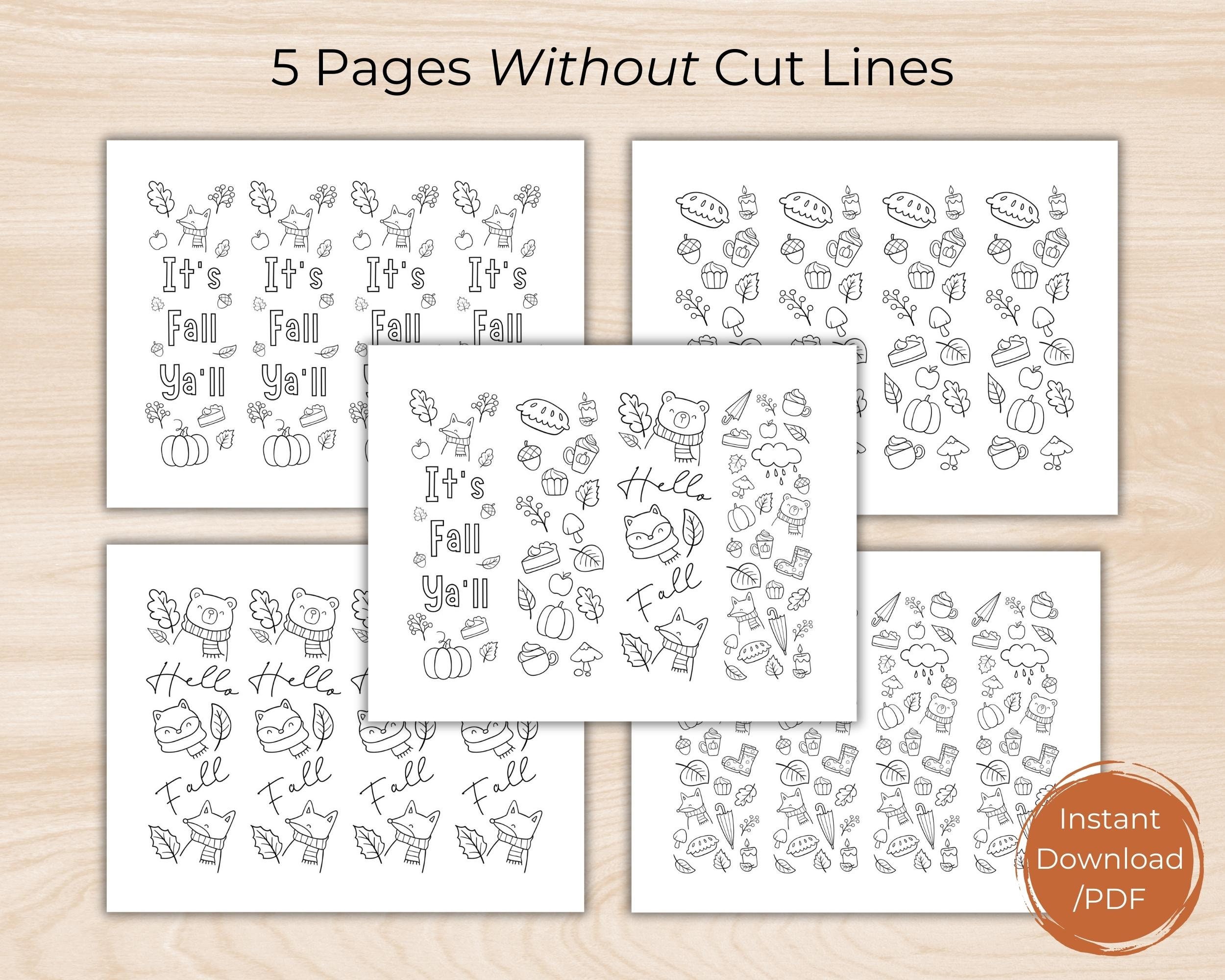 Printable Fall Coloring Bookmarks,coloring Bookmarks for Kids and ...