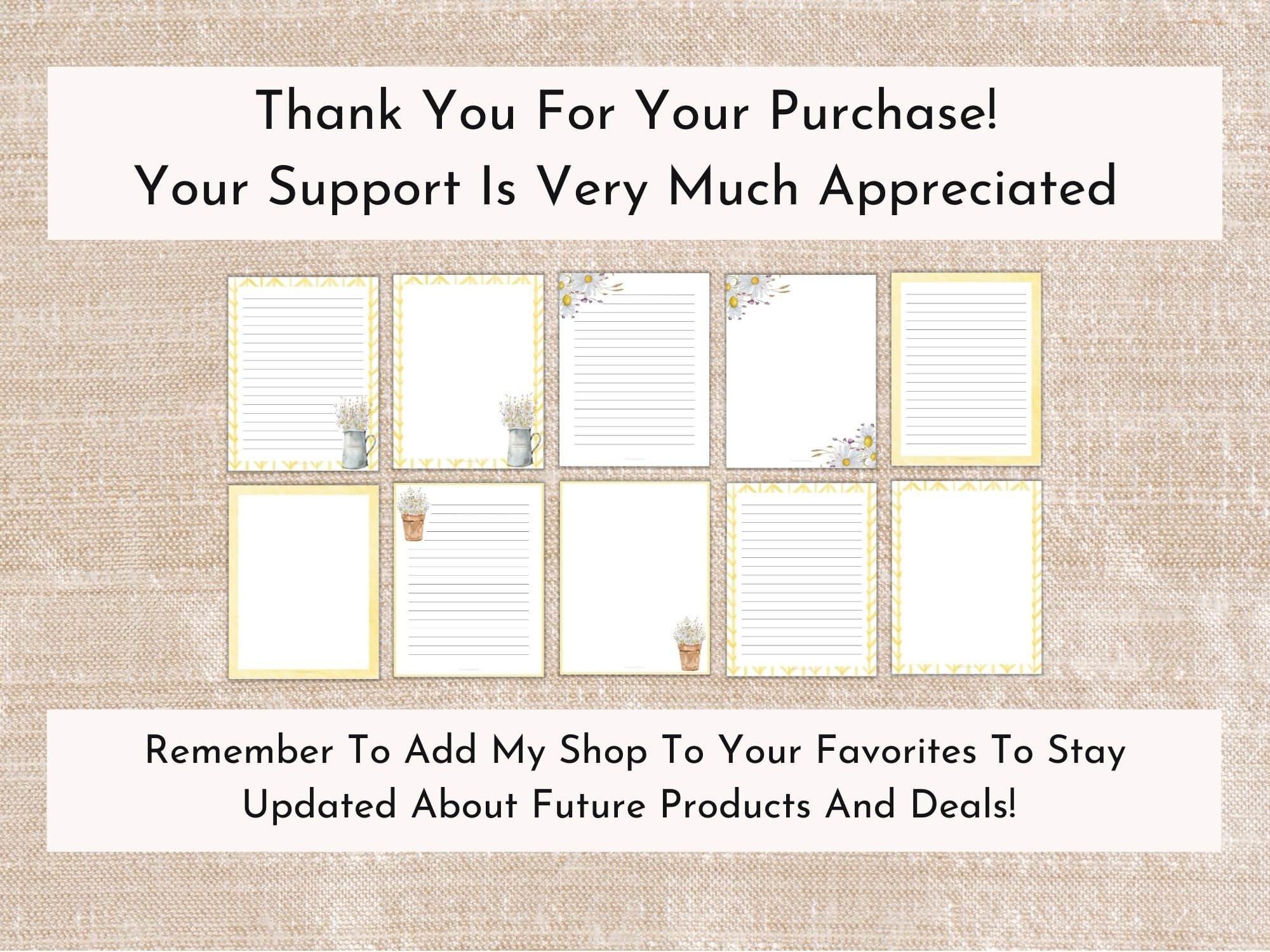 Printable Daisy Stationery,digital Download,printable Writing Paper ...