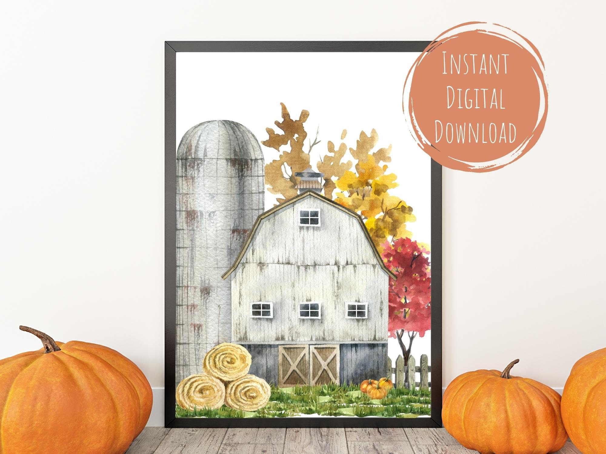 Printable Fall Barn Wall Art,printable Farmhouse Digital Print ...