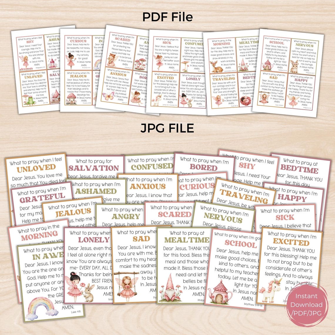 Printable Fairy Garden Prayer Cards for Girls: Beginner Prayer Prompts ...