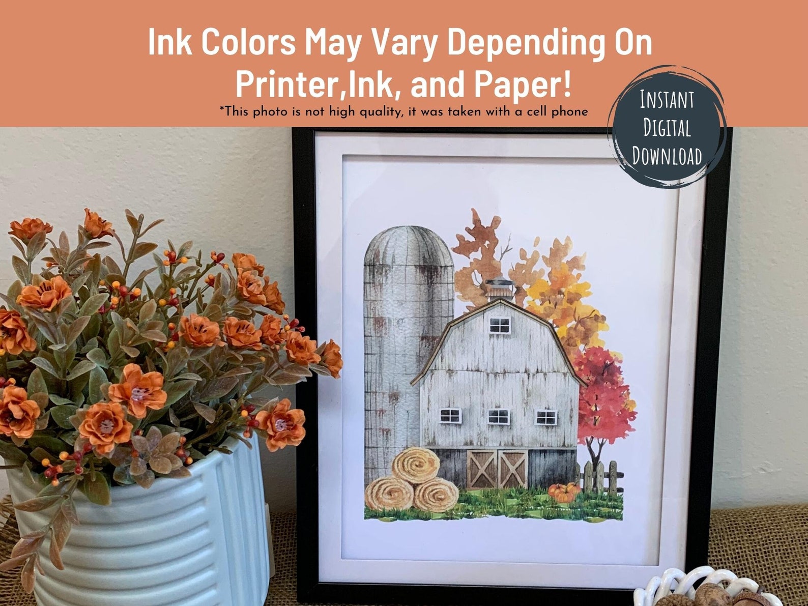 Printable Fall Barn Wall Art,printable Farmhouse Digital Print ...