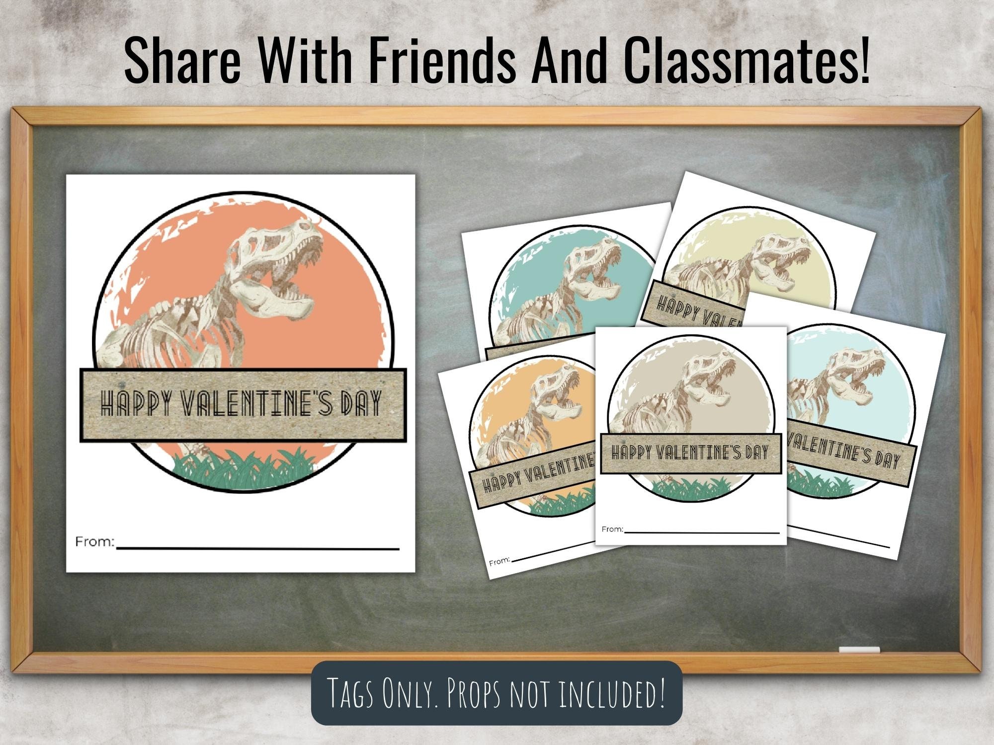 Printable Dinosaur Valentine's Day Card,jurassic Valentine,boys ...