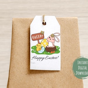 Printable Easter Gift Tag,classroom Easter Favor Tags,happy Easter Tag ...