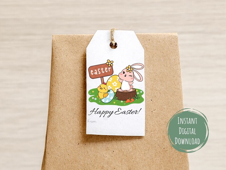 Printable Easter Gift Tag,classroom Easter Favor Tags,happy Easter Tag ...