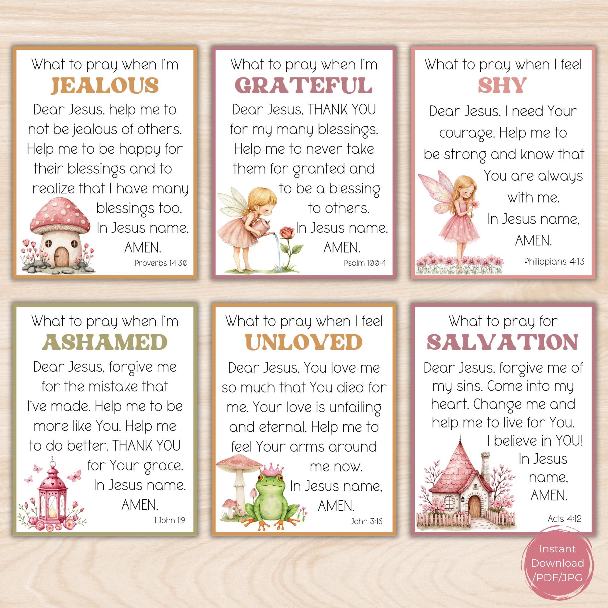 Printable Fairy Garden Prayer Cards for Girls: Beginner Prayer Prompts ...