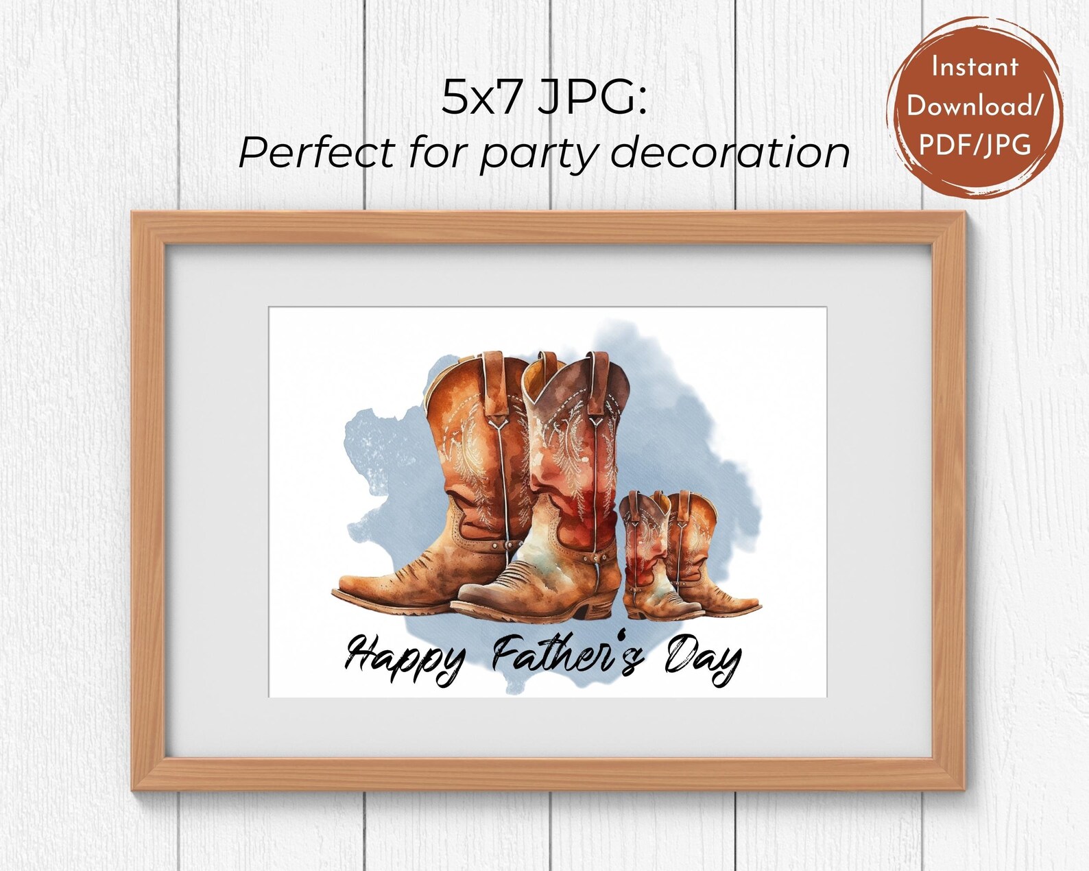 Western Happy Fathers Day Card,printable Card for Dad,dad and Child ...