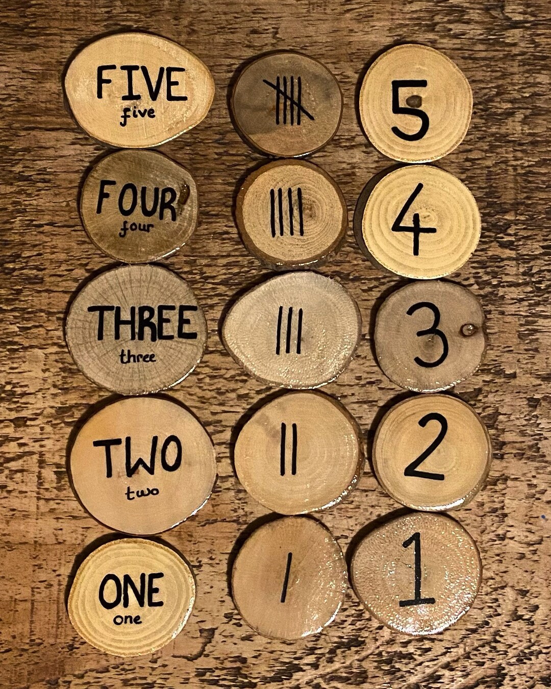 Learning Numbers Wooden Number Discs - Etsy