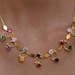 14K Solid Gold İvy Necklace / Colourful İvy Necklace / Dainty Chain ...