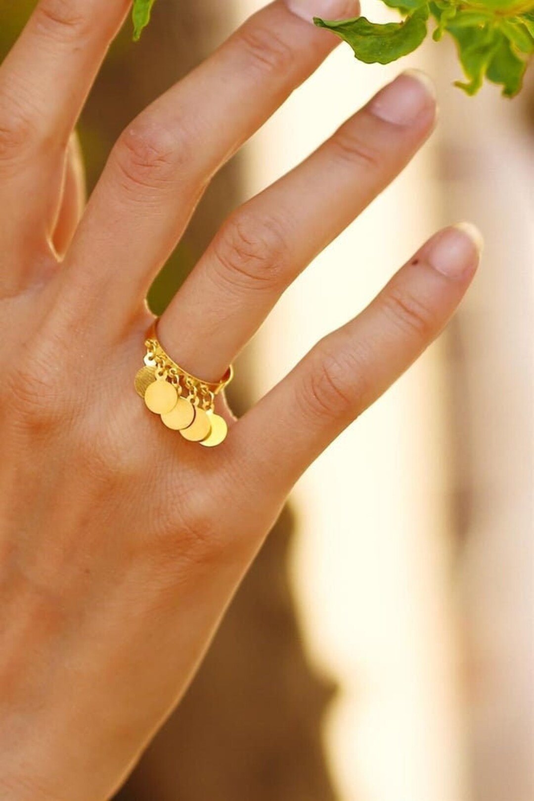 14K Solid Gold Sequin Ring / 14K Gold Scaly Ring /gold Ring /handmade ...