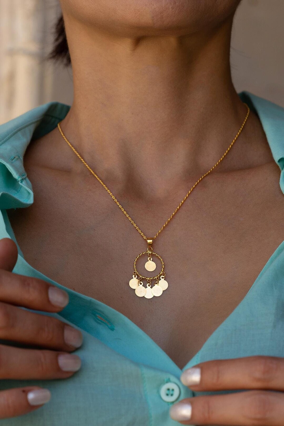 14K Solid Gold Scaly Rope Necklace / Rope Chain Necklace - Etsy