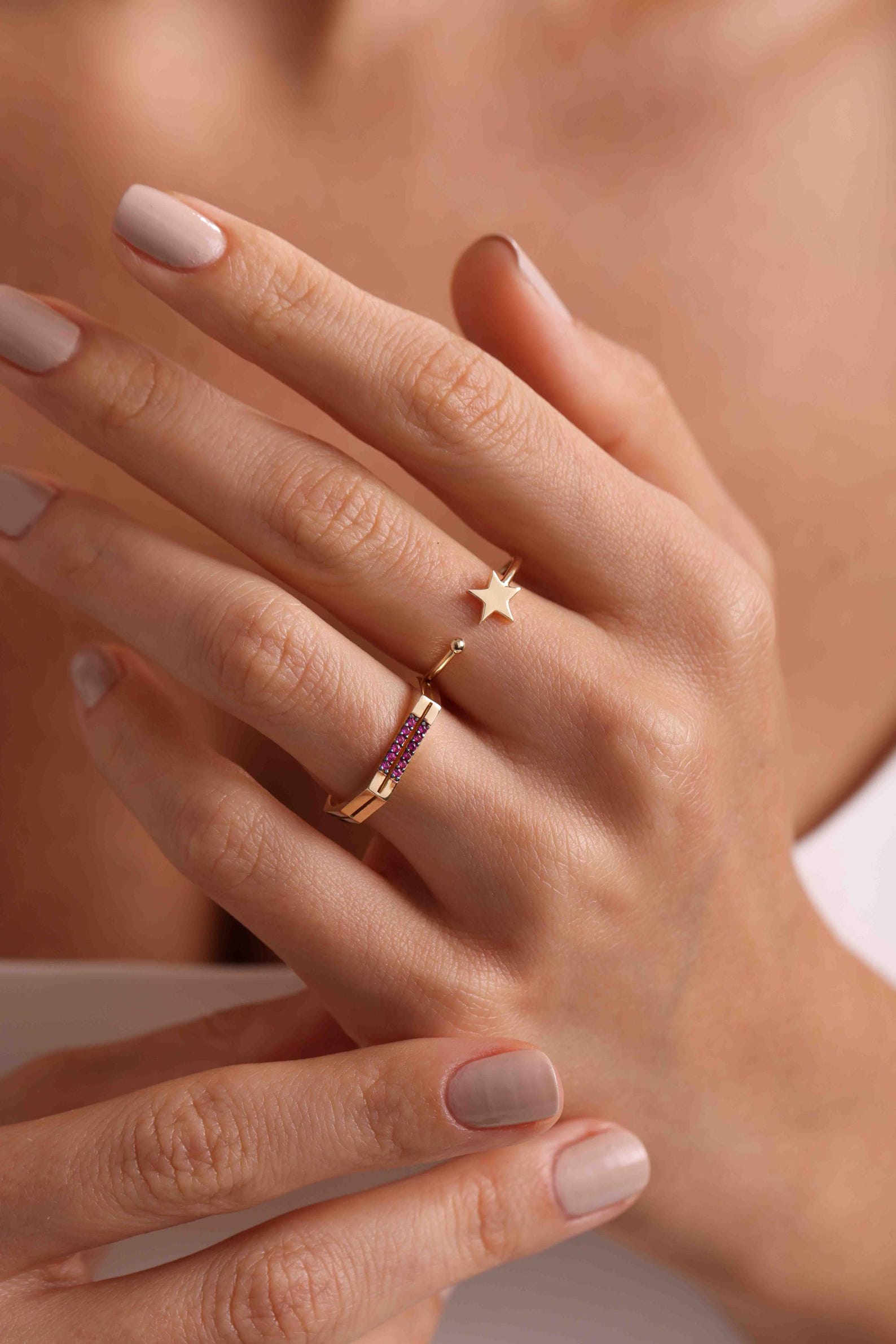 14K Solid Gold Tiny Star Ring / Minimalist Handmade Jewelry / Gold ...
