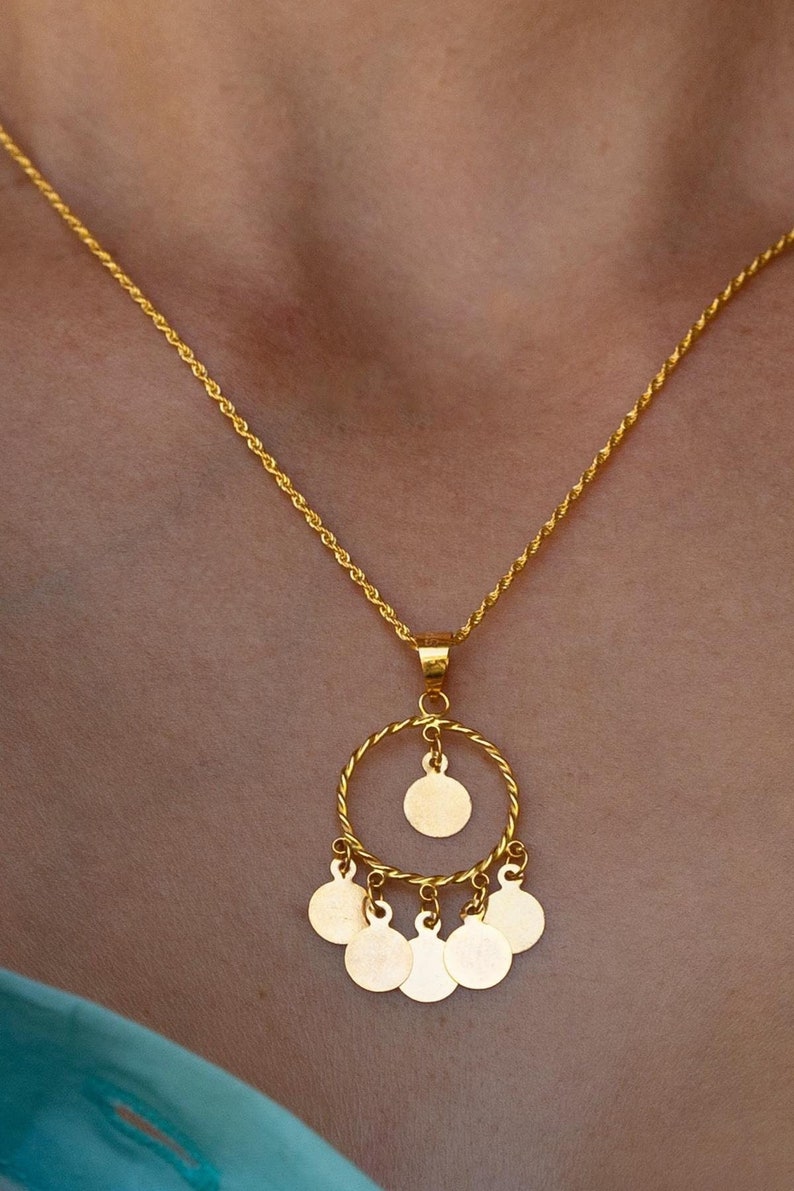 14K Solid Gold Scaly Rope Necklace / Rope Chain Necklace - Etsy