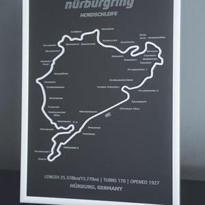 Nordschleife Nürburgring - Full Metal Wall Art - Metal Frame - F1 Gifts ...