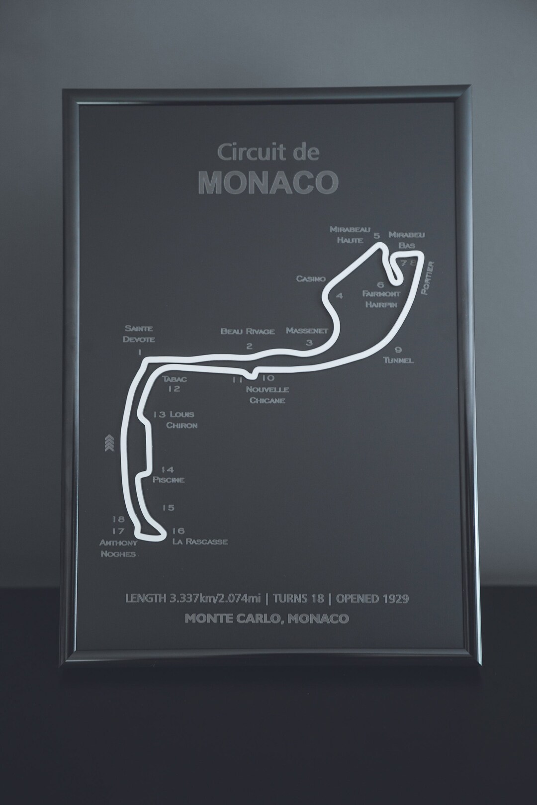 Monaco F1 Circuit - Full Metal Wall Art - Metal Frame - F1 Gifts - F1 ...