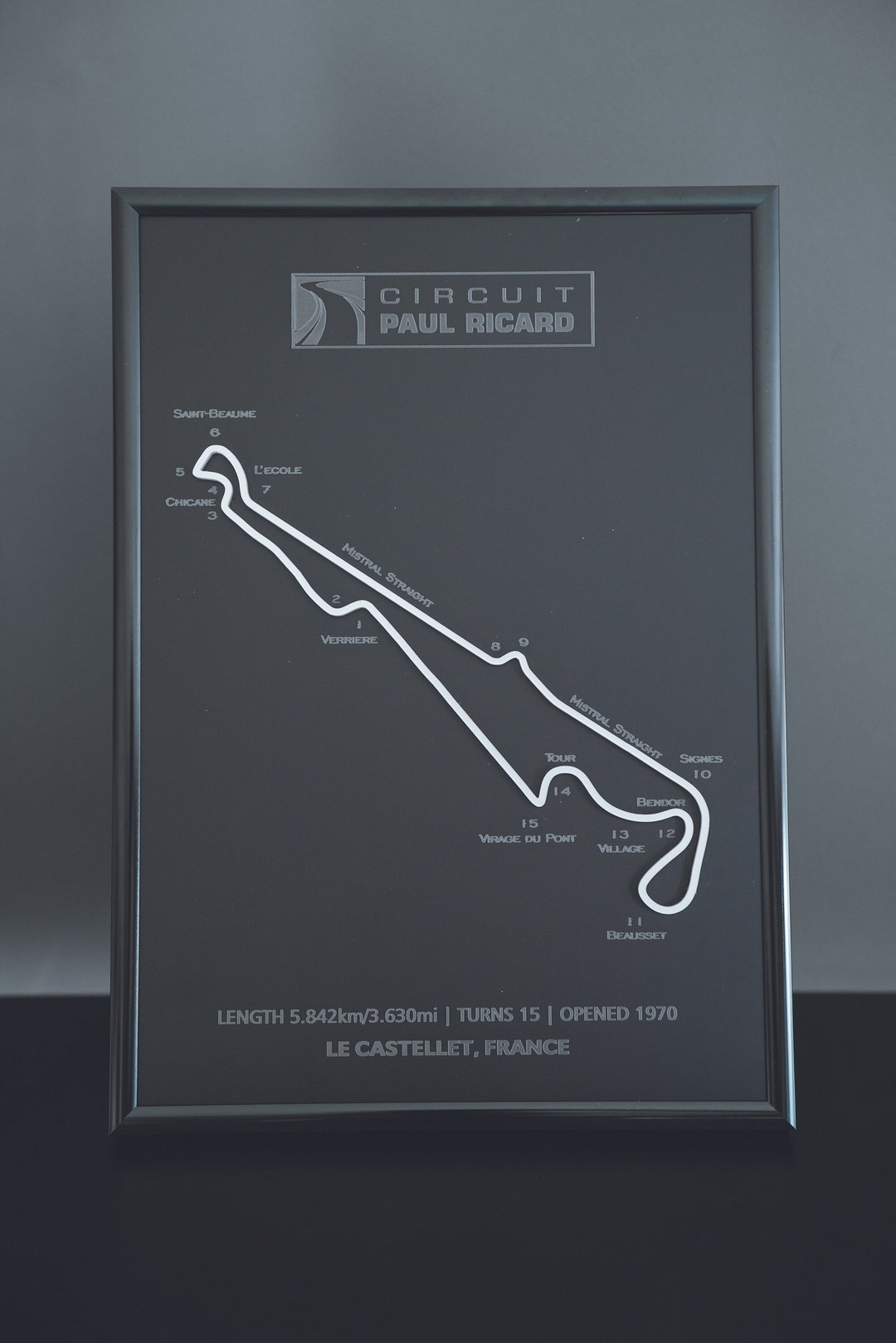 Circuit Paul Ricard - Full Metal Wall Art - Metal Frame - F1 Gifts - F1 ...