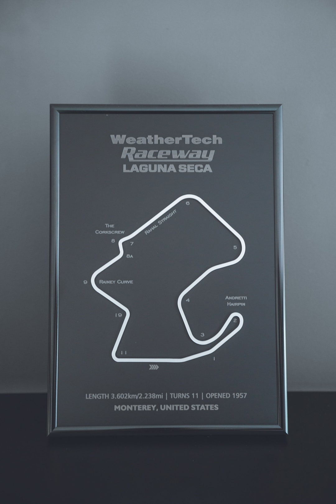 Laguna Seca - Full Metal Wall Art - Metal Frame - F1 Gifts - F1 Room ...