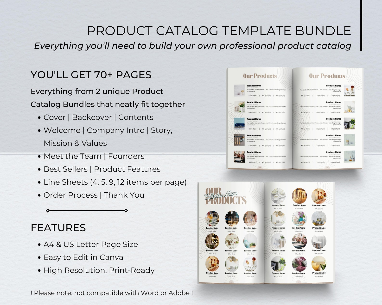 70+ Editable Product Catalog & Line Sheet Templates | Product Pricing ...