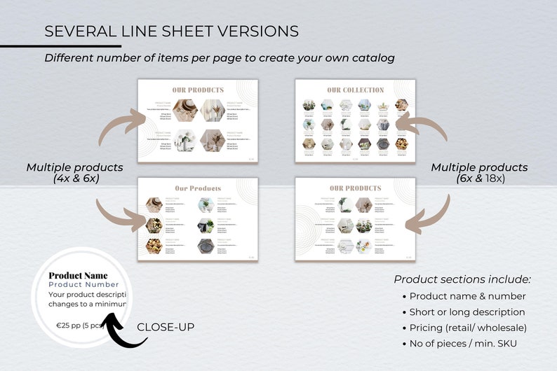 35+ Editable Product Catalog & Line Sheet Templates | Product Pricing ...