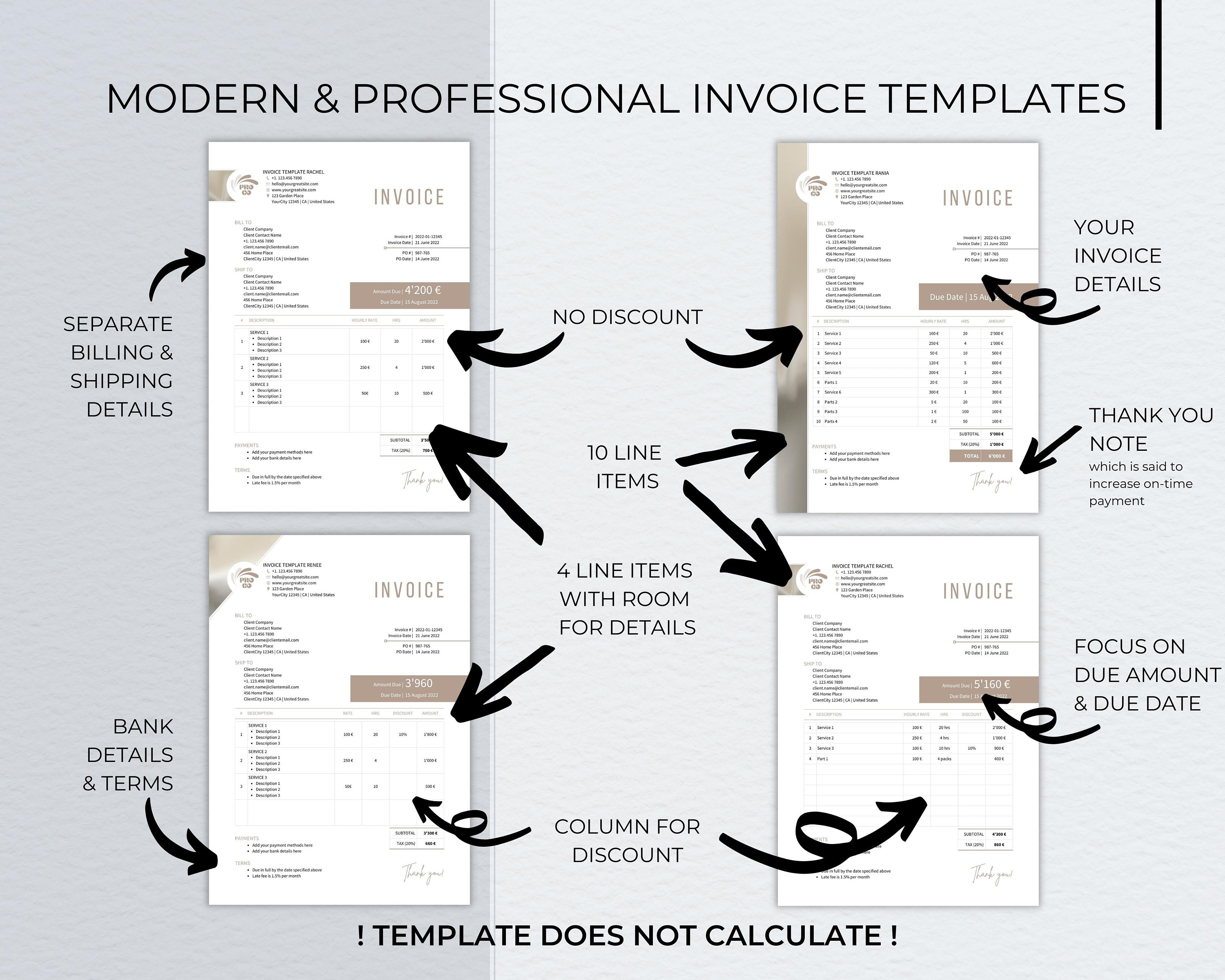 Starter Kit Editable Word Template Bundle, Modern Business Letterhead ...