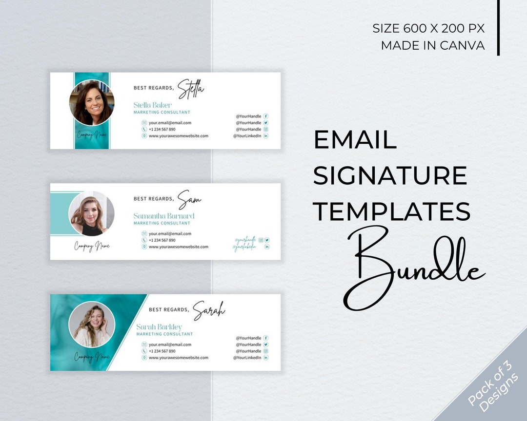 Modern Email Signature Canva Template Bundle | Business Design ...