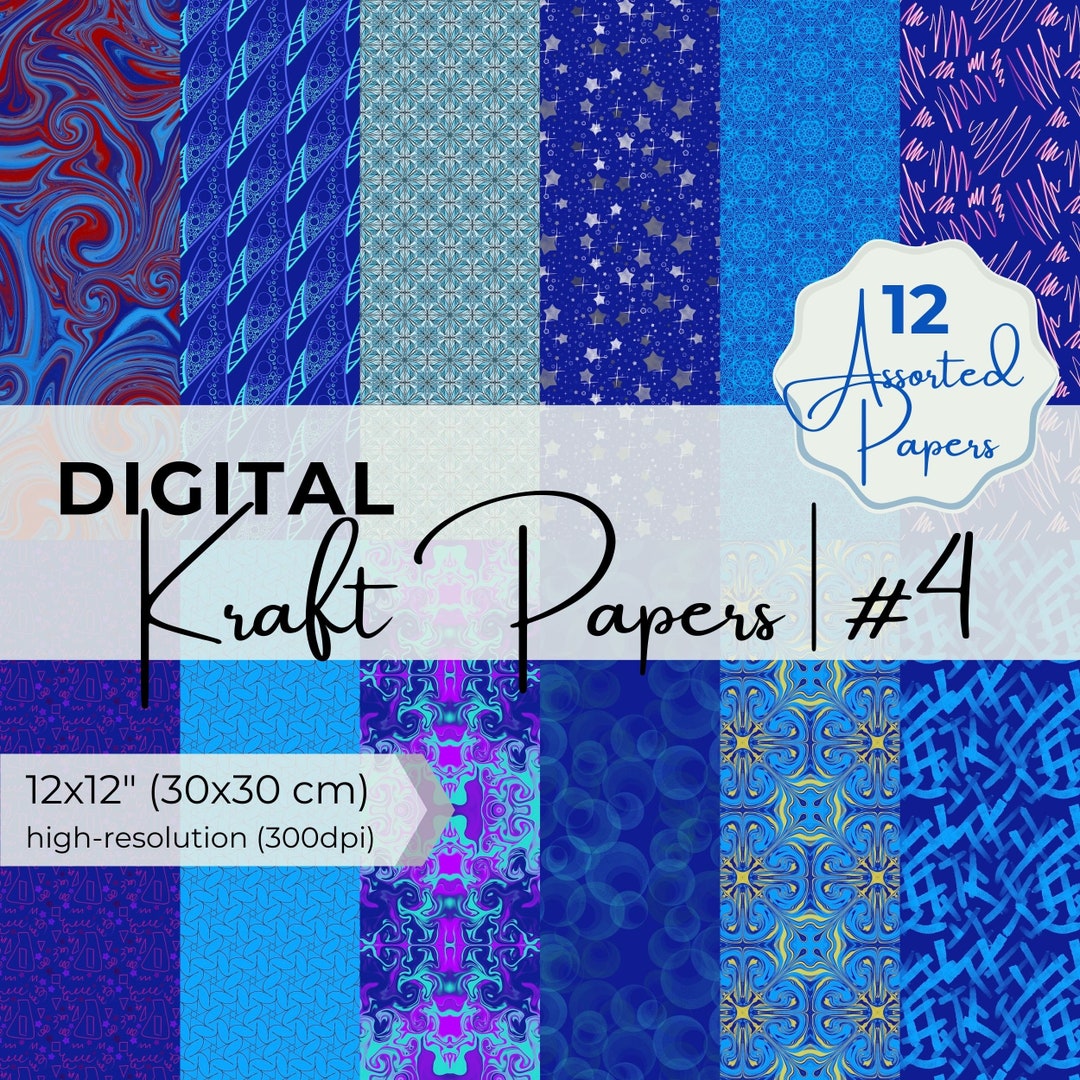 Kraft Digital Paper Digital Scrapbook Paper DIY Wrapping Paper ...