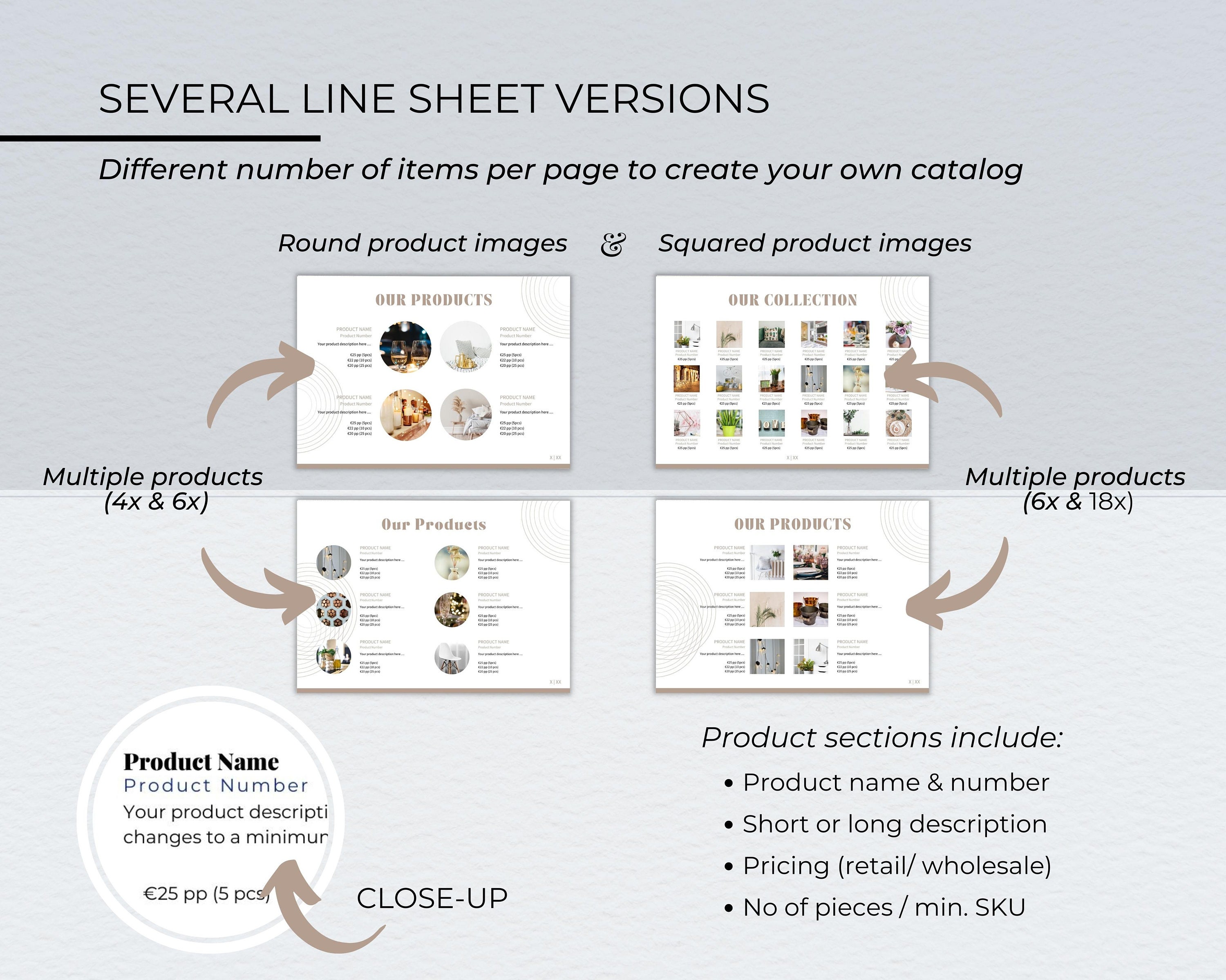 Product Catalog & Line Sheet Templates | Product Pricing Guide ...