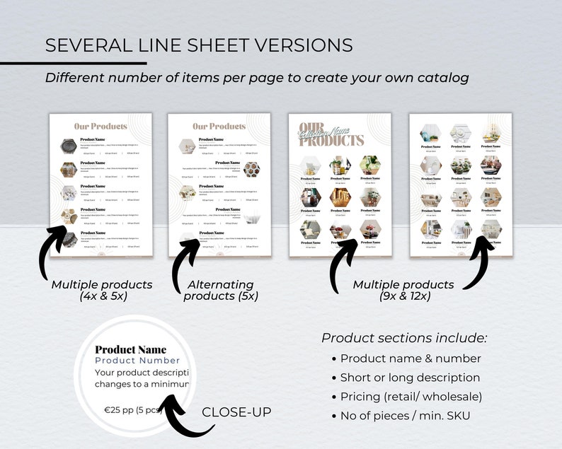 50+ Editable Product Catalog & Line Sheet Templates | Product Pricing ...