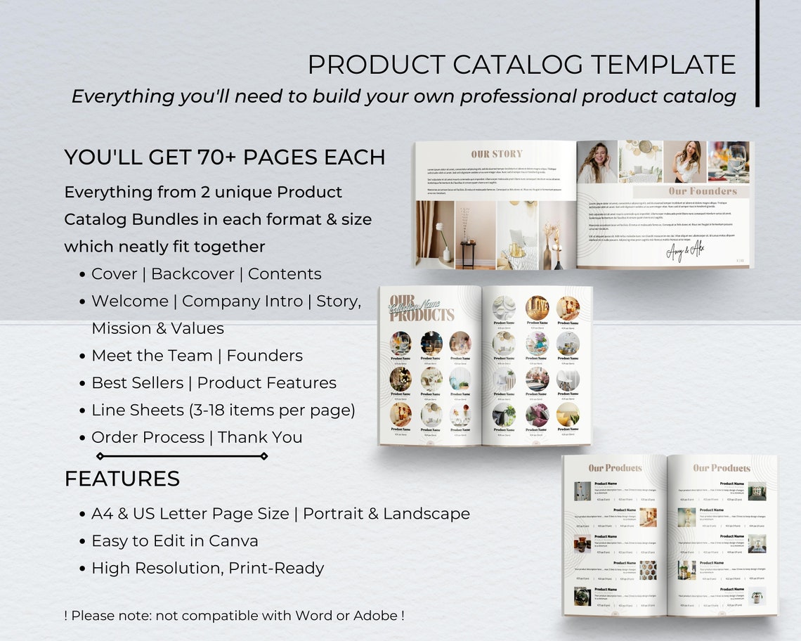 Product Catalog & Line Sheet Templates Product Pricing Guide Wholesale ...