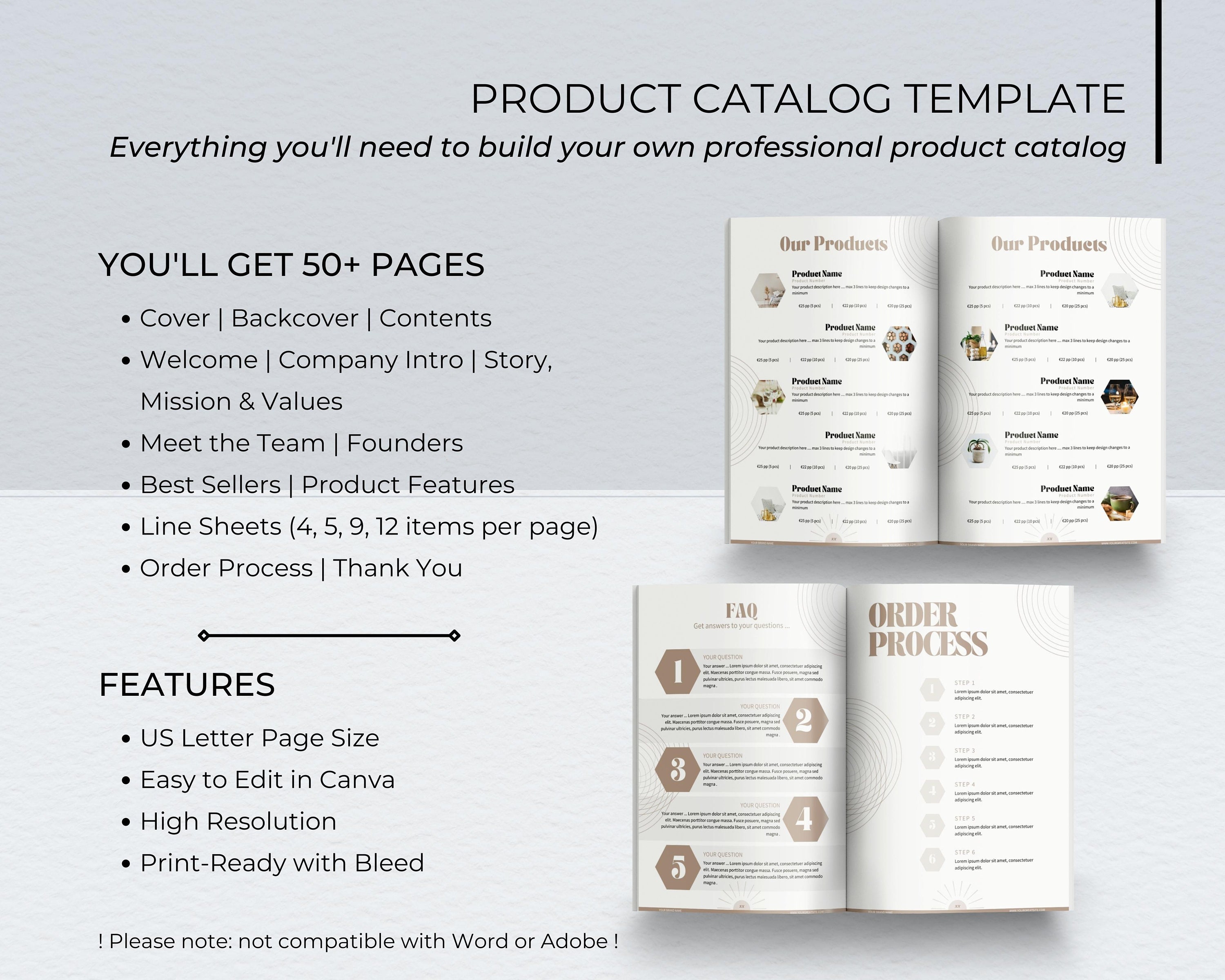 50+ Editable Product Catalog & Line Sheet Templates | Product Pricing ...