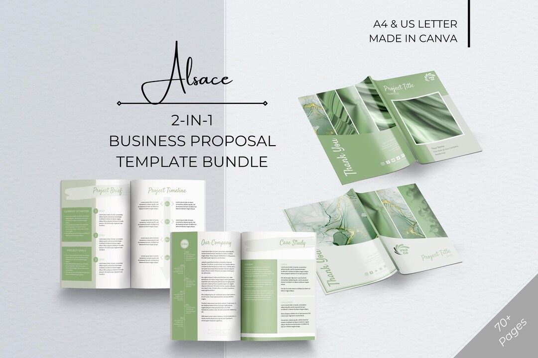 Business Proposal Template Bundle: 70+ Page Project Management Canva ...