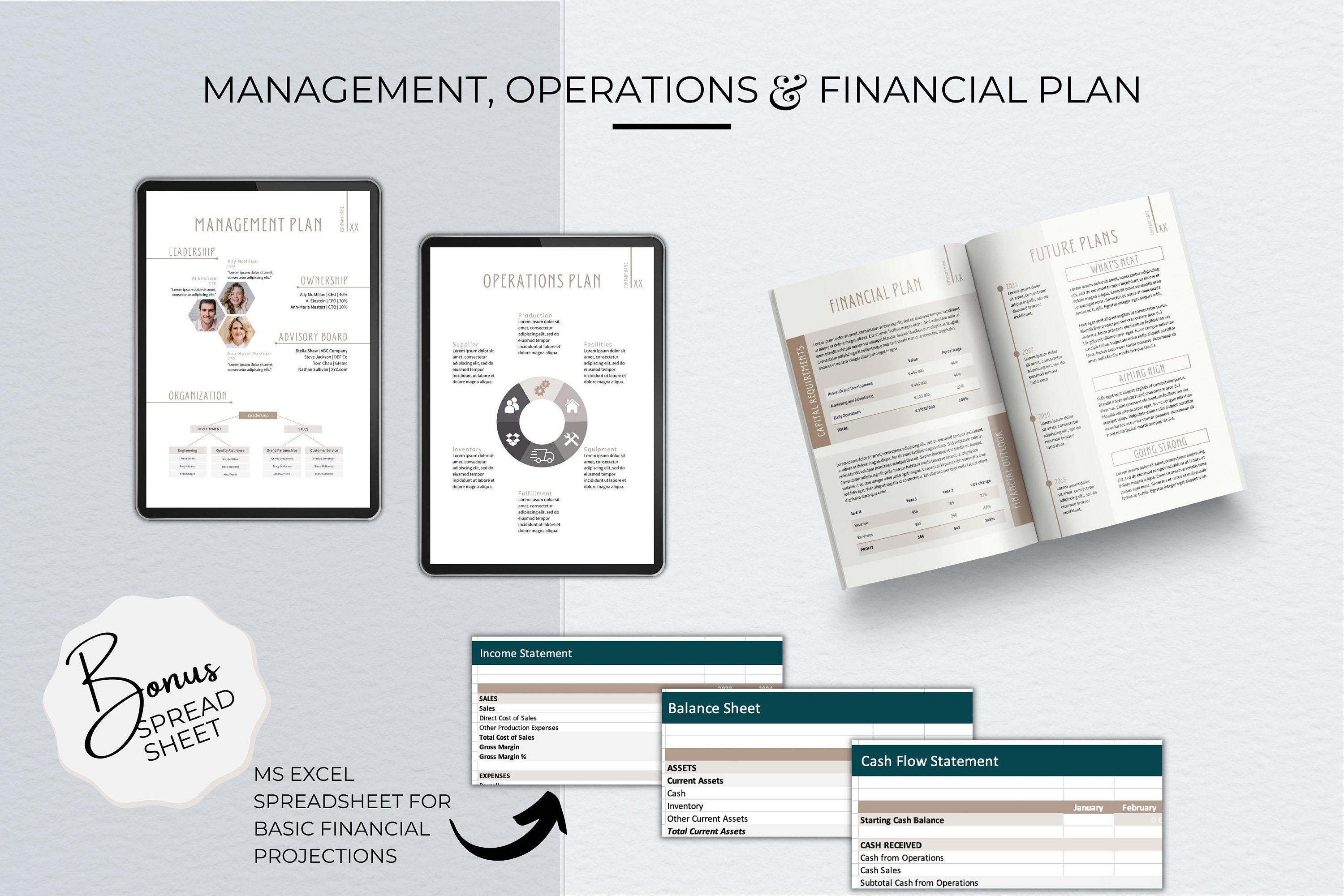 Business Plan Template, Professional Business Planner Proposal, Startup ...