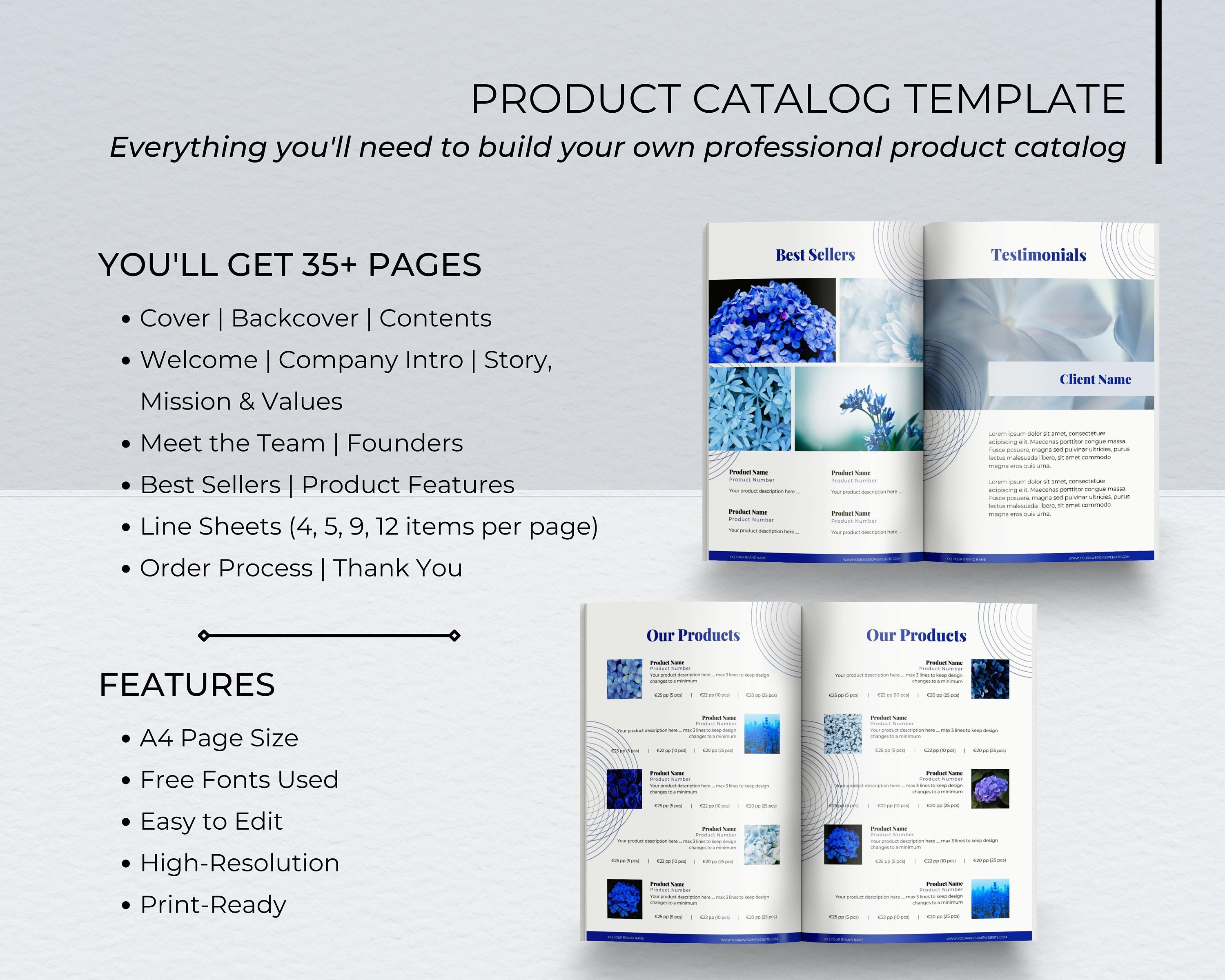 35 Editable Product Catalog & Line Sheet Templates Product Pricing ...