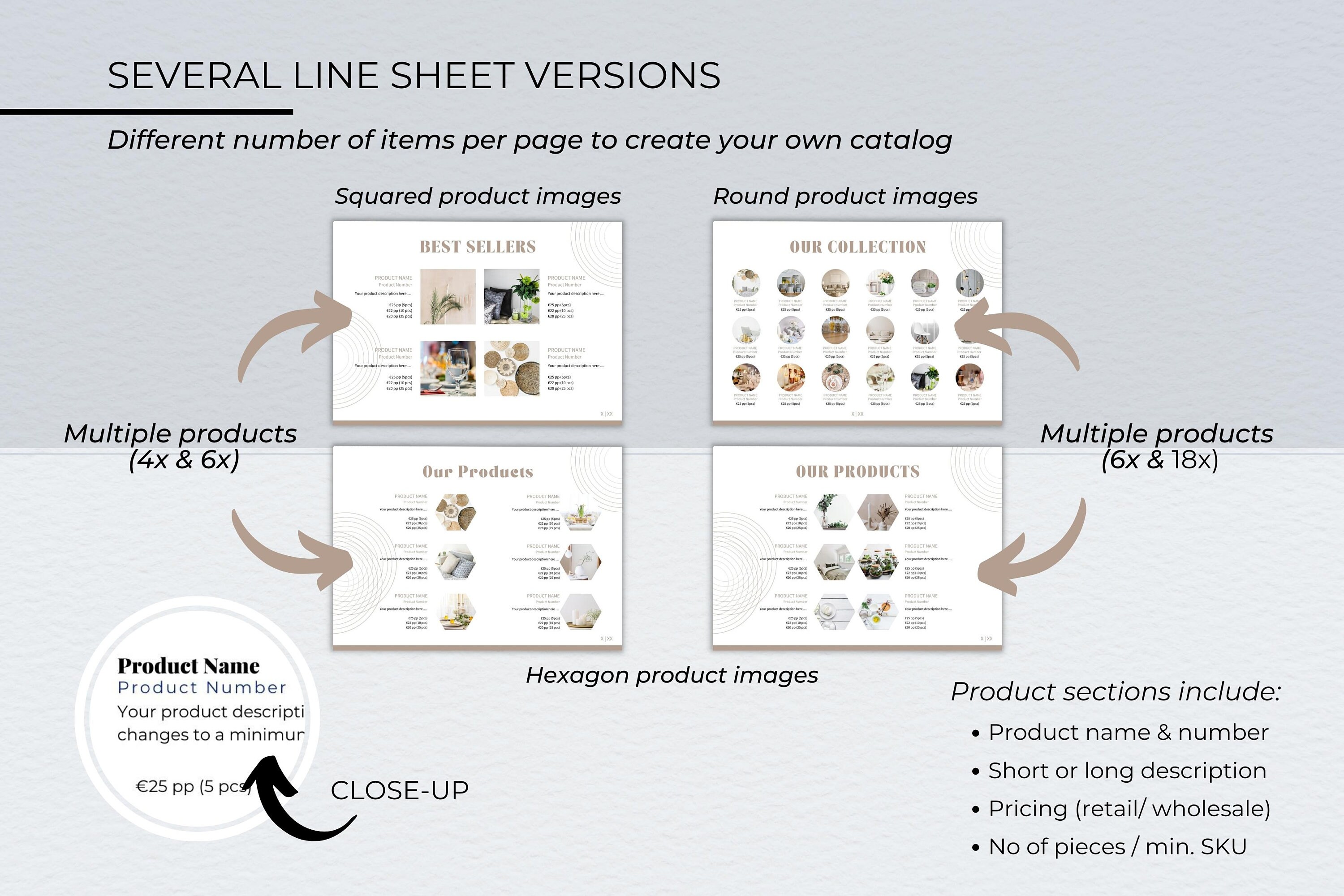 110 Editable Product Catalog & Line Sheet Templates Product Pricing ...