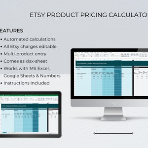 Etsy Product Pricing Calculator, Fully Editable Spreadsheet, Etsy ...