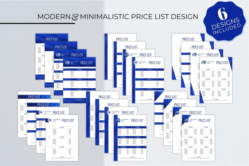 Price List Canva Template, Fully Editable Price Sheet, Printable Price ...