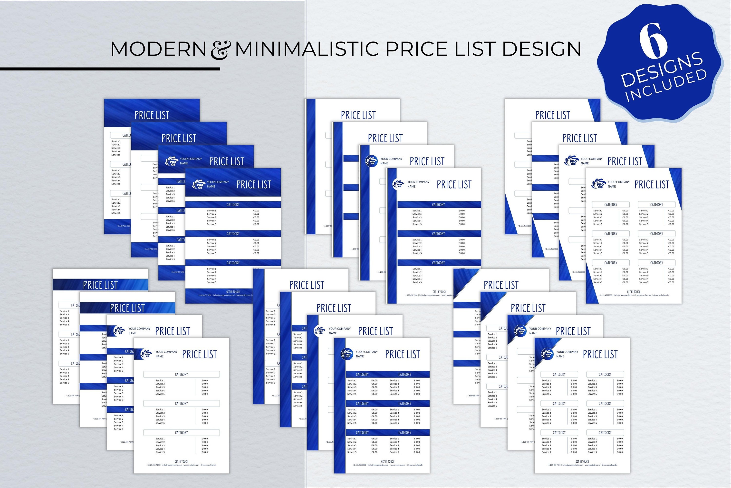 Price List Canva Template Fully Editable Price Sheet - Etsy