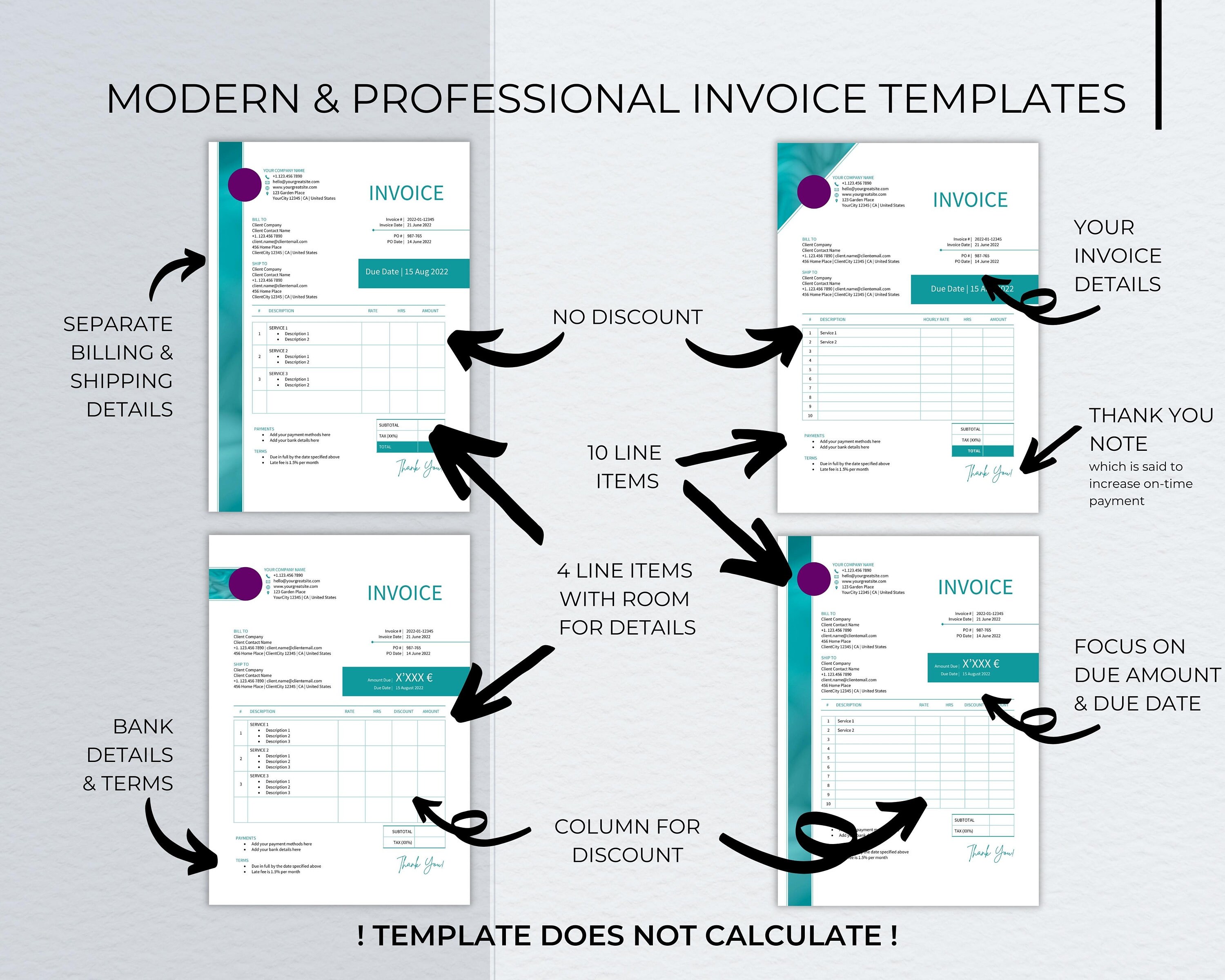 Starter Kit Editable Word Template Bundle, Modern Business Letterhead ...