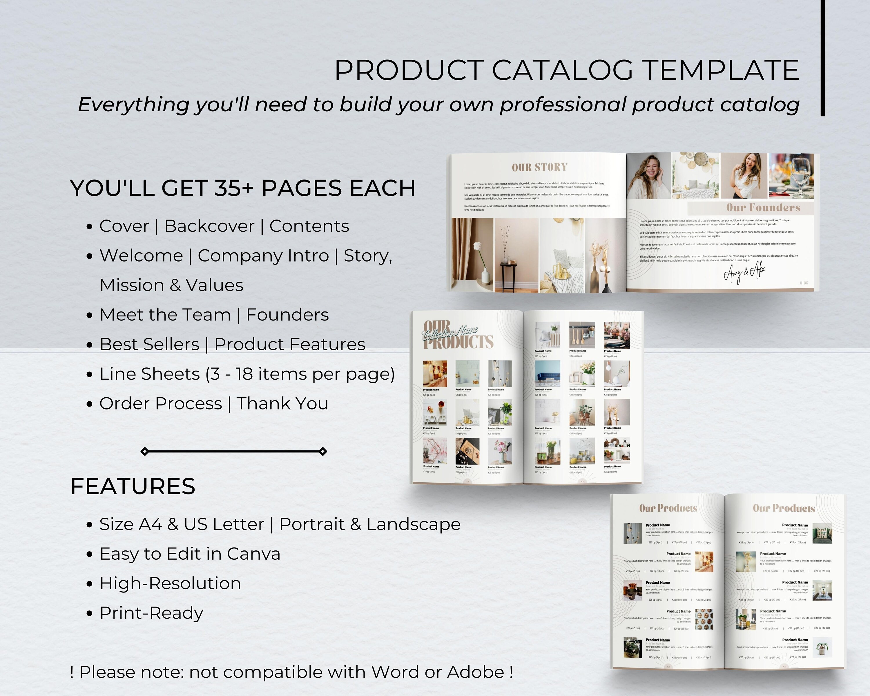 Product Catalog & Line Sheet Templates | Product Pricing Guide ...