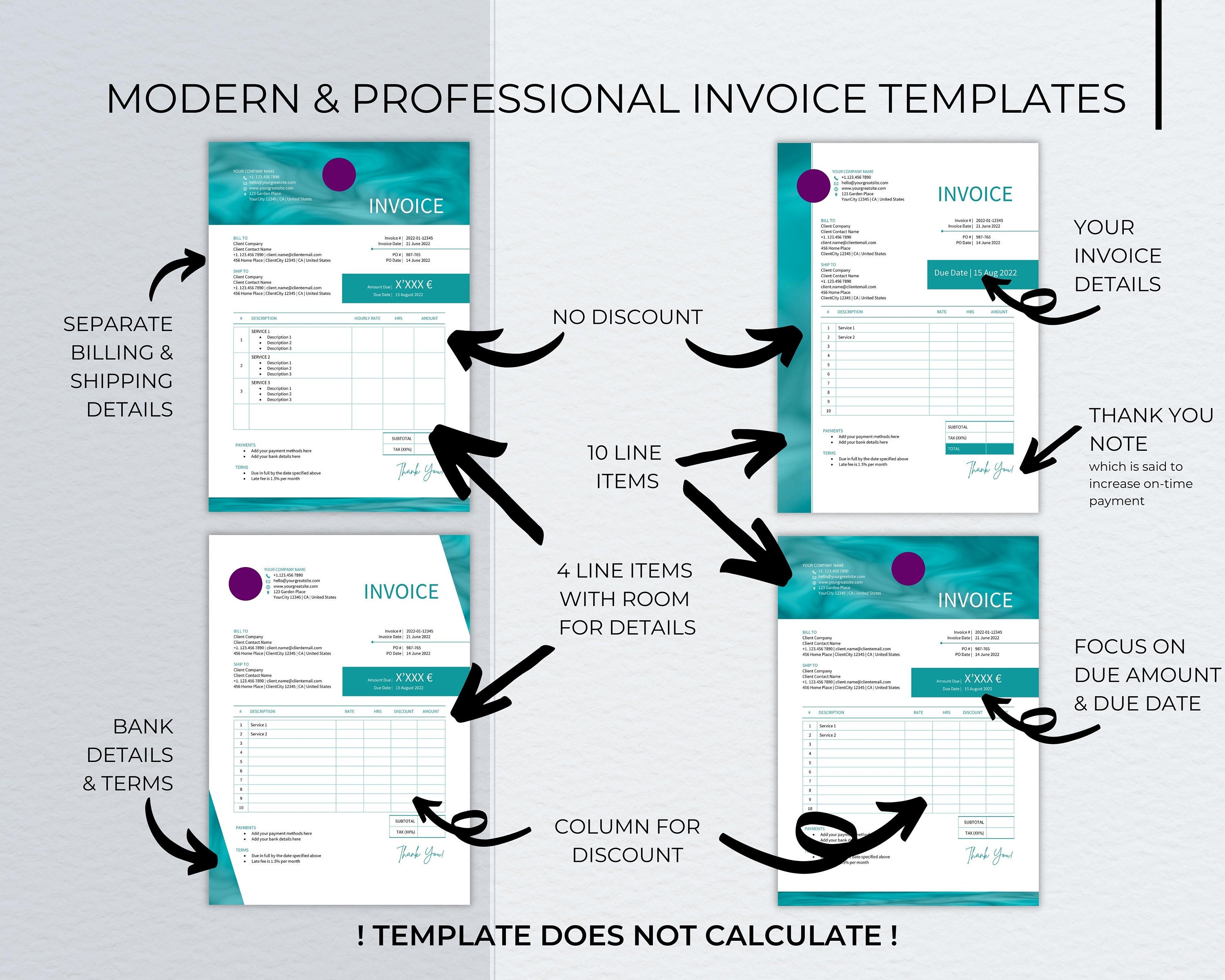 Starter Kit Editable Word Template Bundle, Modern Business Letterhead ...
