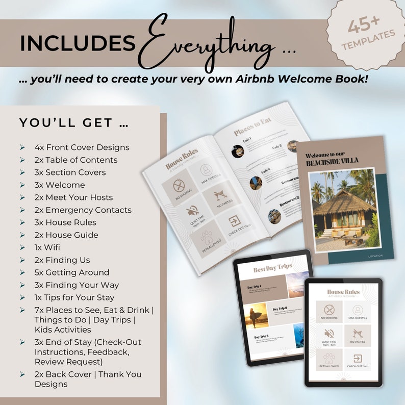 Airbnb Welcome Book Template | Editable Canva Welcome Guide | Vacation ...