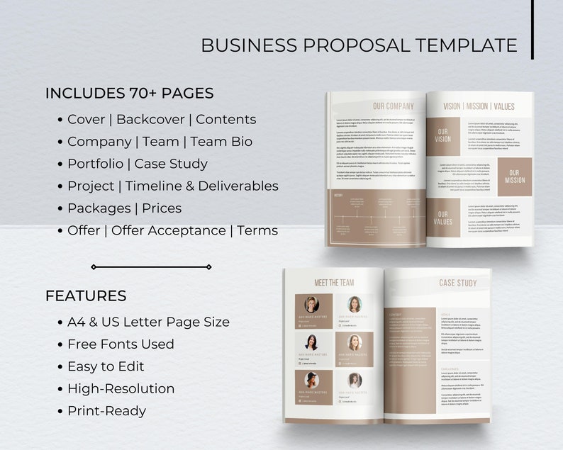 Business Proposal Template Bundle 70 Professional Proposal - Etsy